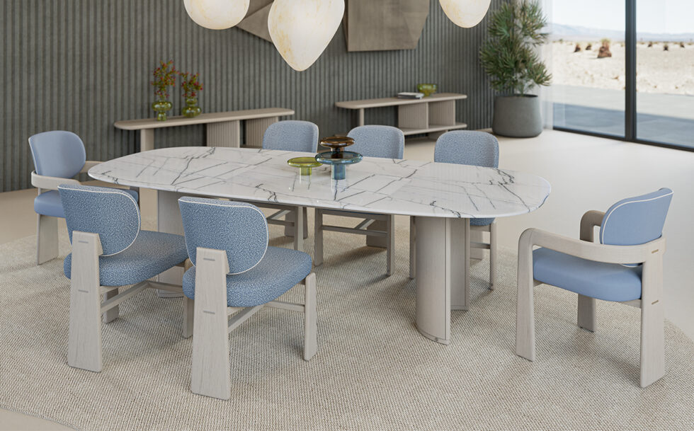 LUA DINING TABLE 101 (STONE TOP) | Adriana Hoyos | Worldwide
