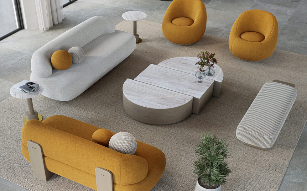 LUA COCKTAIL TABLE 211 (STONE TOP) | Adriana Hoyos | Worldwide